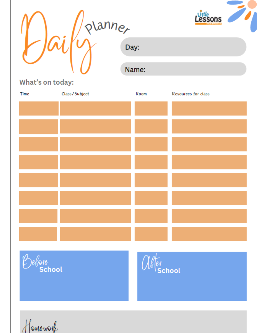 Daily Planner – Little Lessons Australia